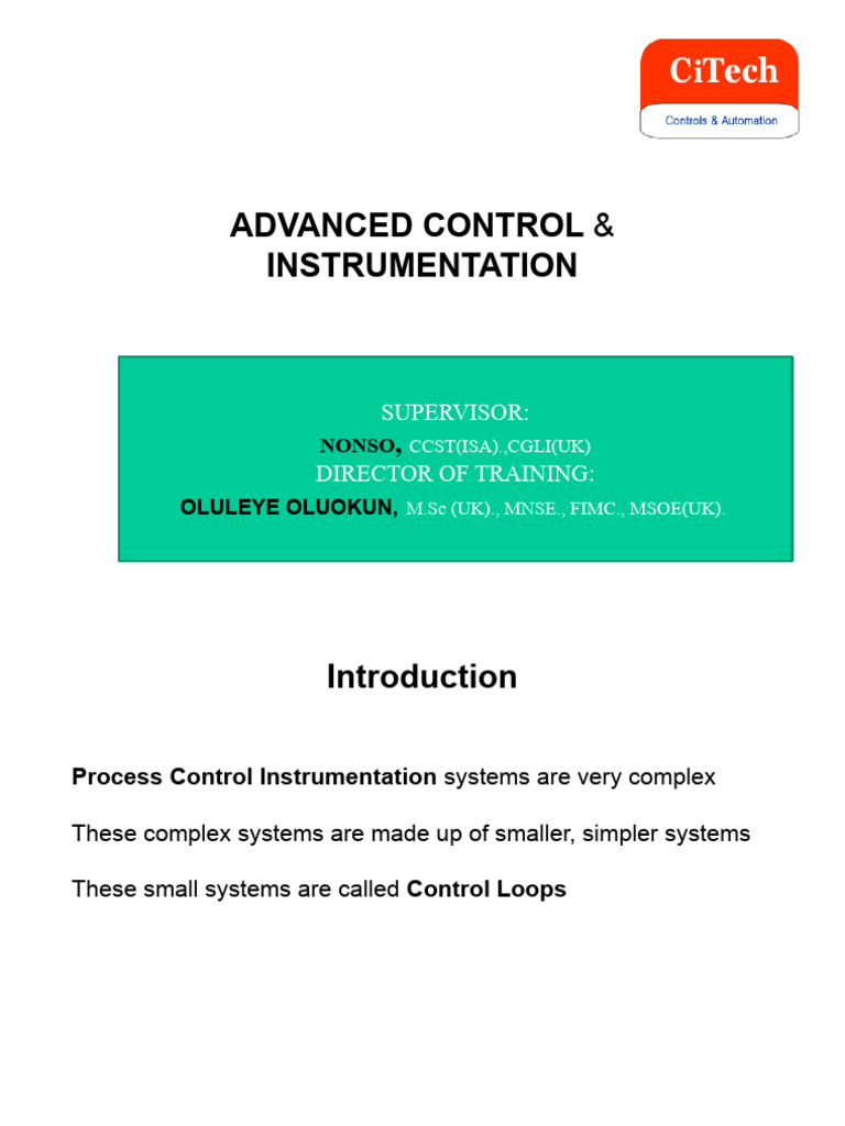 .Process Instrument and Control (Week1 - 2) - 1681659856000 | PDF ...