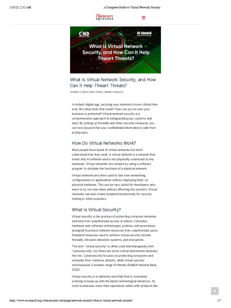 Virtual Network Security Pdf Computer Security Security