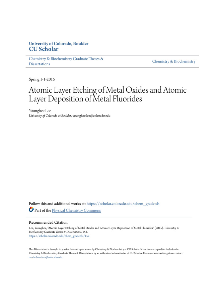 Atomic Layer Etching Of Metal Oxides And Atomic Layer Deposition Of