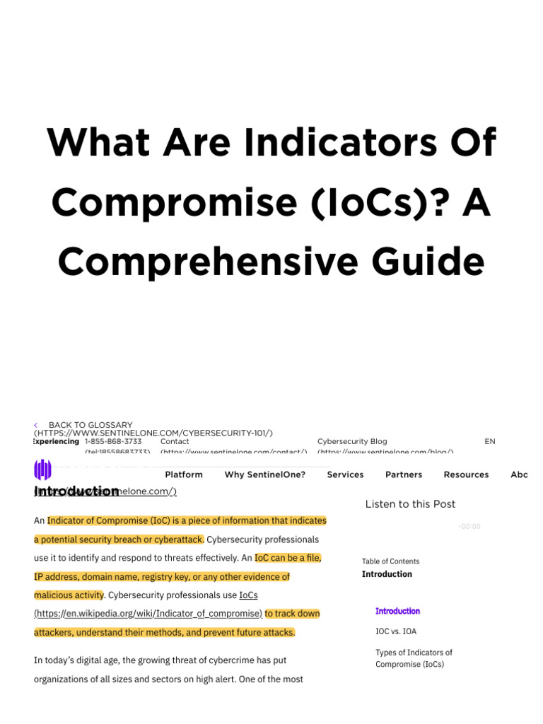 What Are Indicators of Compromise (IoCs) | PDF | Security | Computer ...