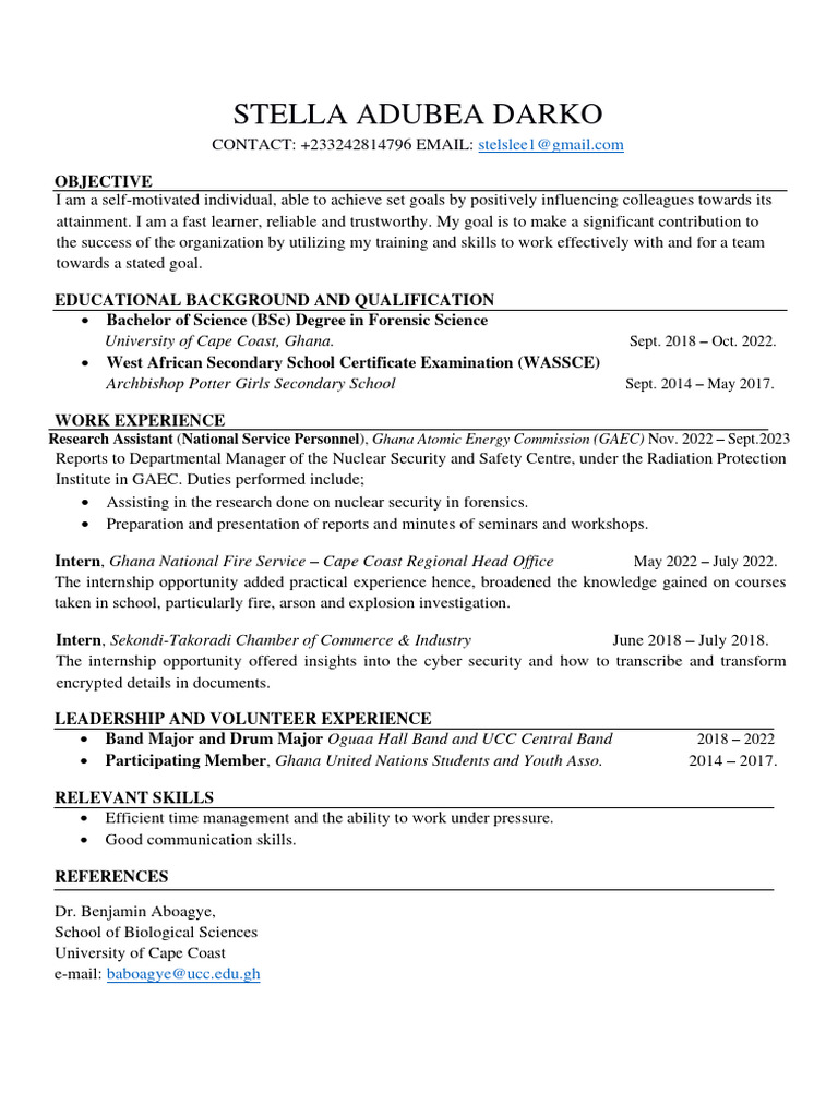 CV Stella Darko | PDF