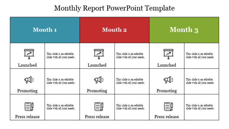 Monthly Report PowerPoint Template | PDF