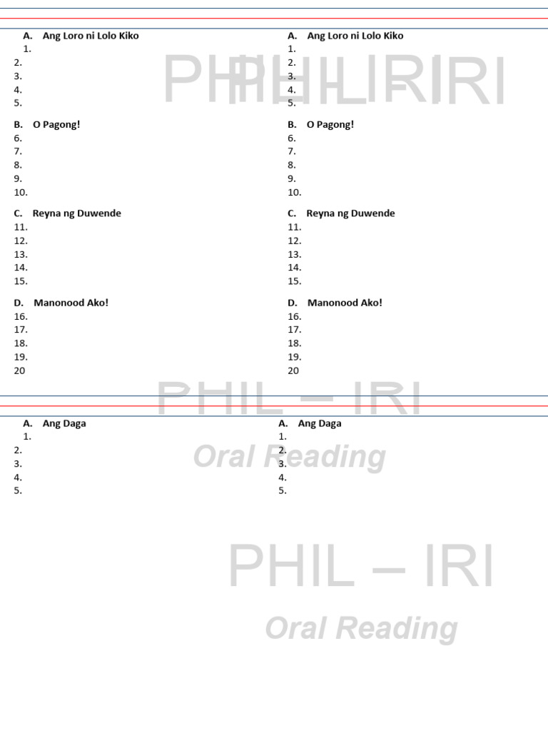 How To Conduct Phil Iri Gst Template