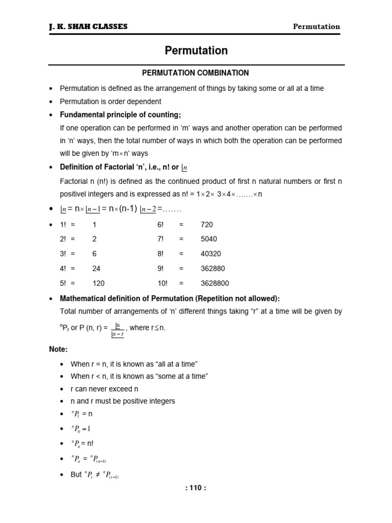 Permutation | PDF | Permutation | Algebra