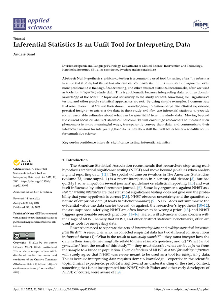 Applsci 12 07691 v2 | PDF | Statistics | P Value