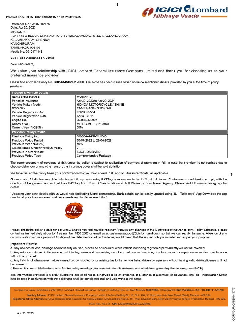 3005_64494516_12_000 | PDF | Insurance | Pro Rata