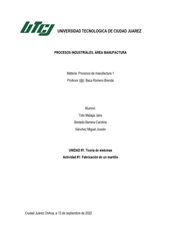 Practica 1 Procesos de Manufactura | PDF | Tornillo | Perforar