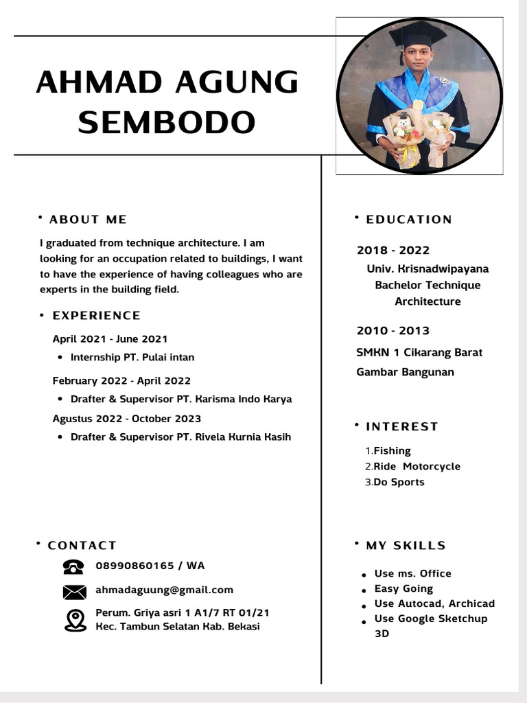 CV & Portfolio Ahmad Agung Sembodo | PDF | Technical Drawing