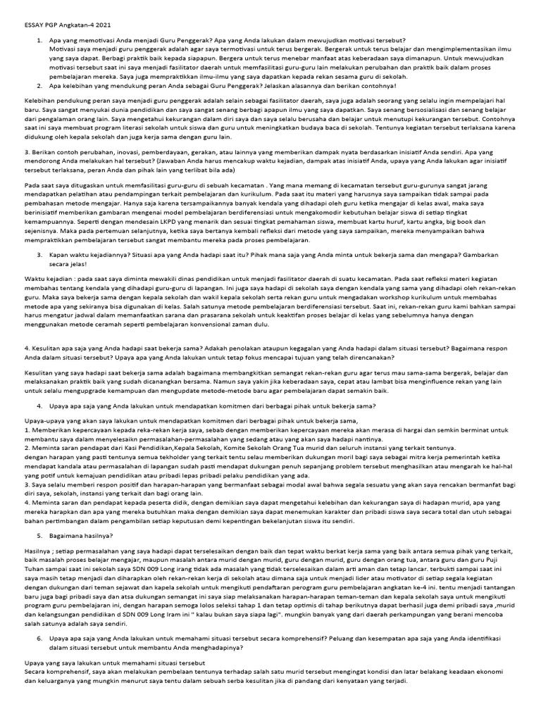 ESSAY PGP Angkatan | PDF