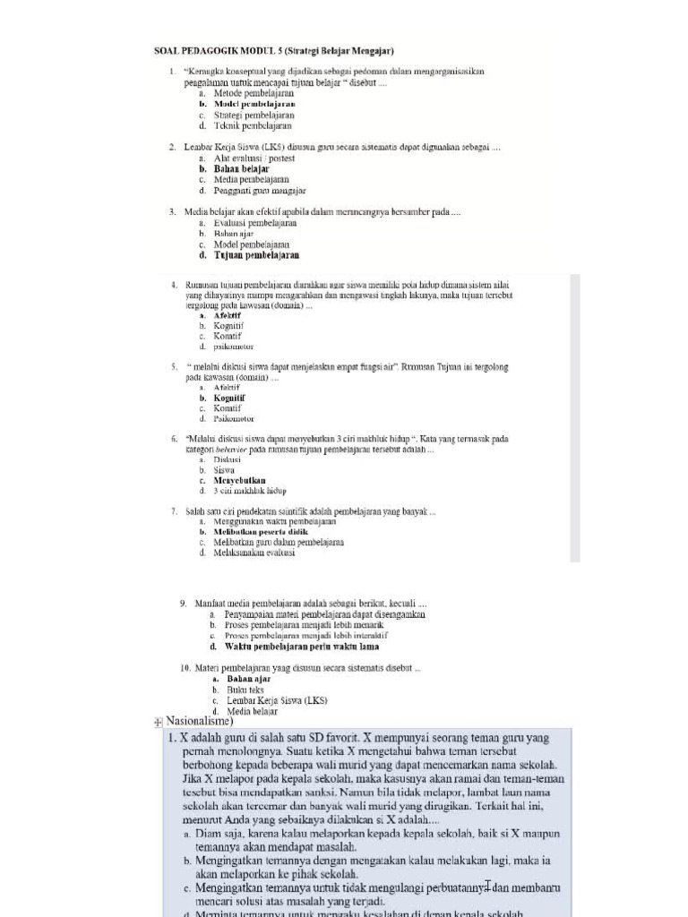 Bahsa Soal PPG | PDF