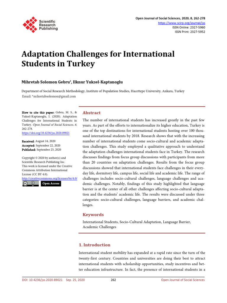 Adaptation Challenges For International | PDF | International Student ...