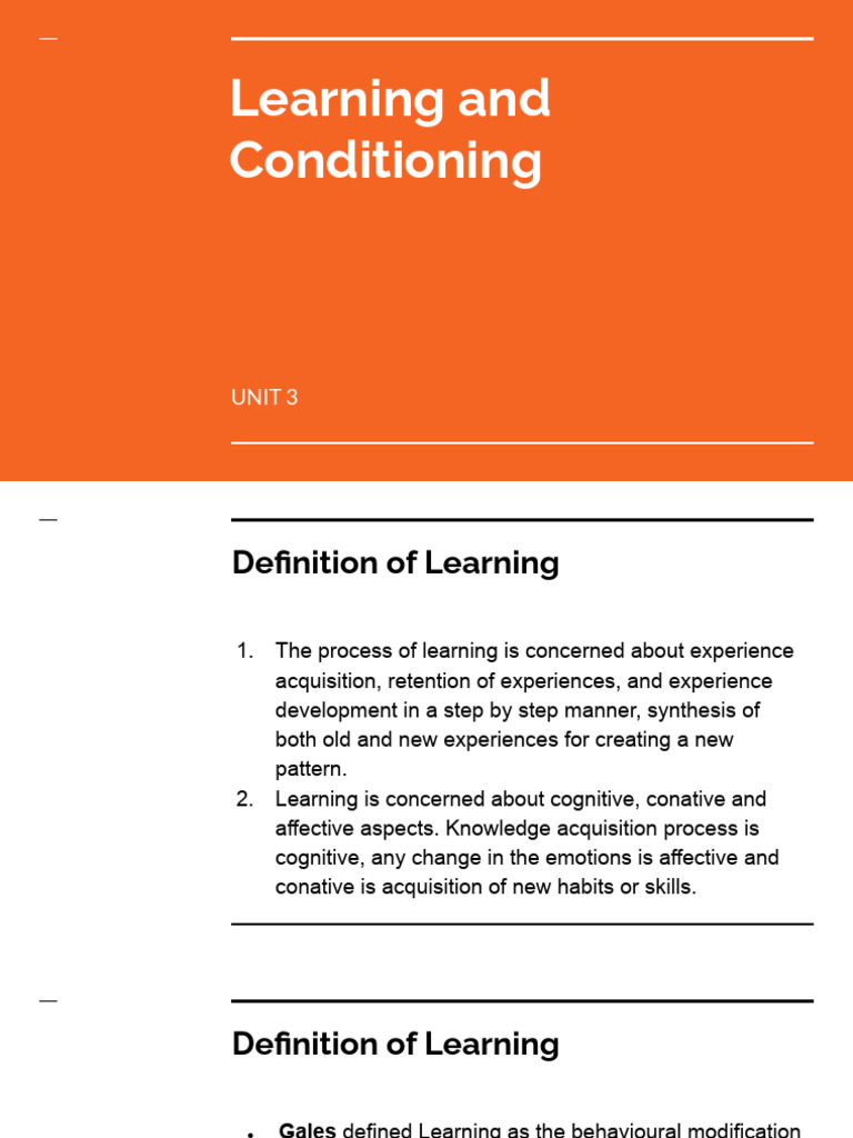 Learning and Conditioning UNIT 3 | PDF | Reinforcement | Learning