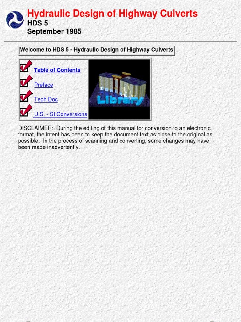 Hydraulic Design of Highway Culverts | PDF | Flood | Drainage Basin