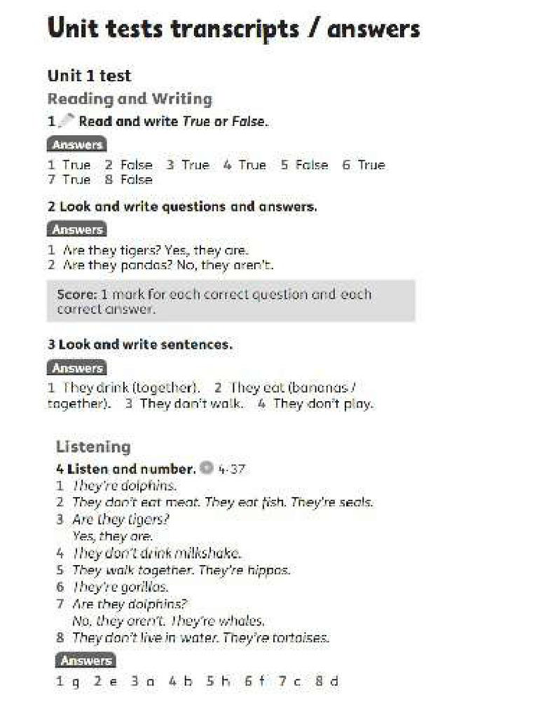 3 Unit 1 - ANSWER | PDF