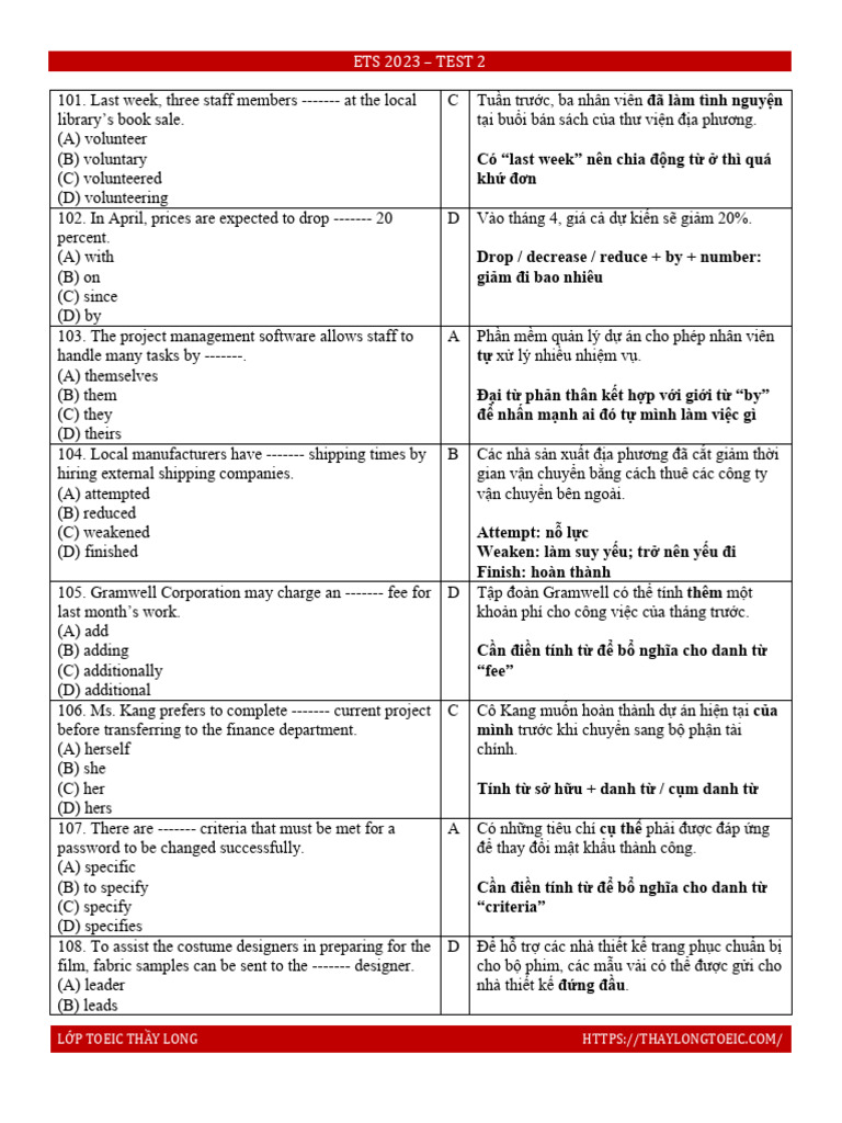 Test 02 Explanation | PDF