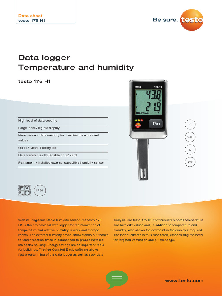 testo 175 H1 Data Logger Overview | PDF | Humidity | Manufactured Goods