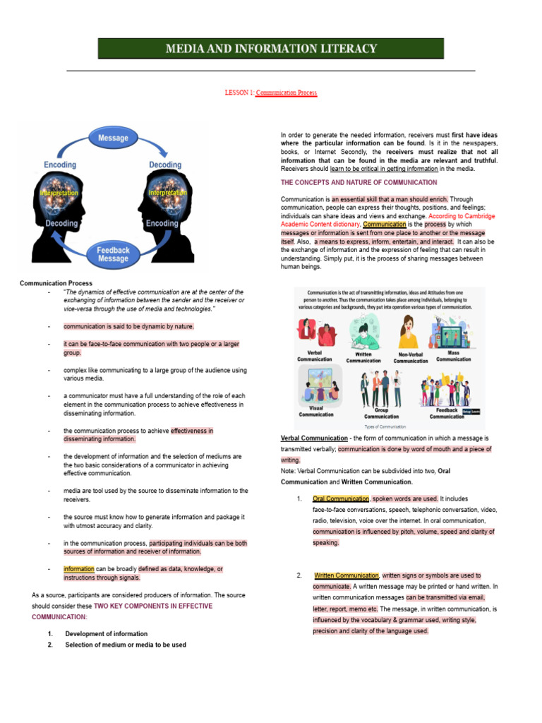 Media and Information Literacy | PDF | Communication | Information