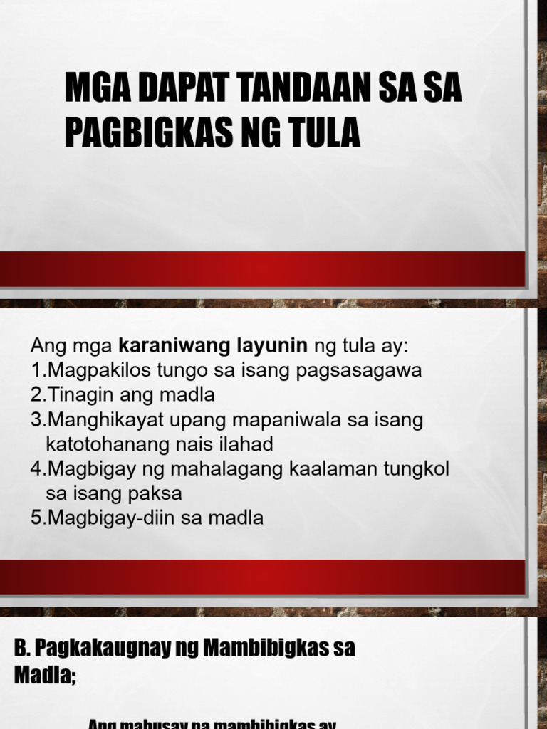 Mga Dapat Tandaan Sa Sa Pagbigkas NG Tula | PDF