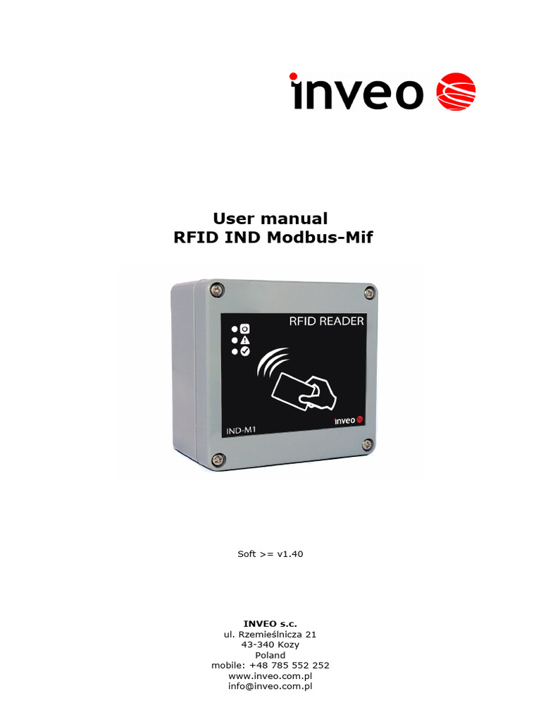Rfid Ind M1 Mif | PDF | Radio Frequency Identification | Input/Output