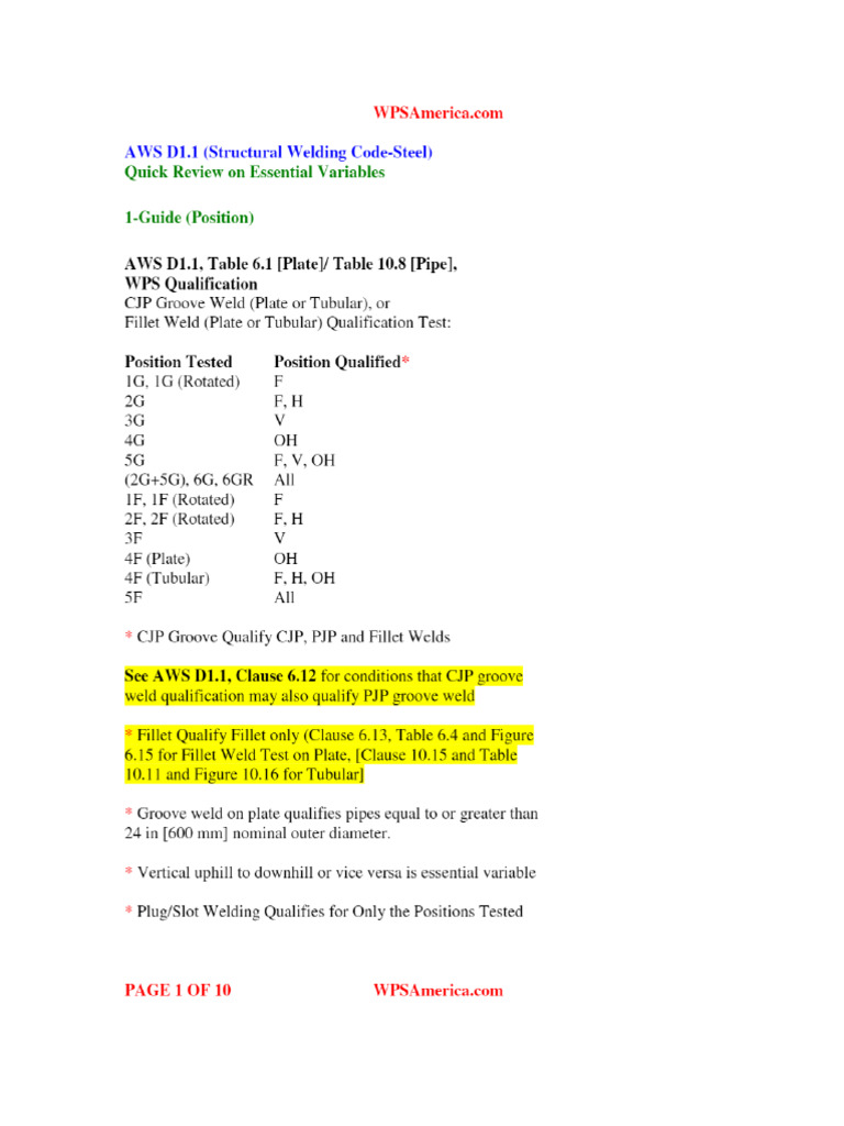 AWS D1.1 Guides | PDF