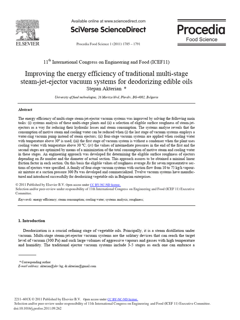 Improving The Energy Efficiency of Traditional Multi-Stage Steam-Jet-Ejector Vacuum Systems For ...