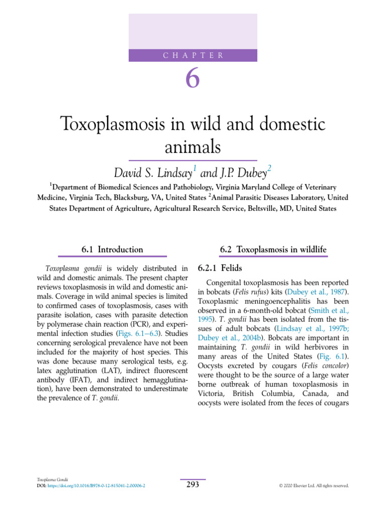 BAB VI - Toxoplasmosis in Wild and Domestic Animals | PDF | Mammals
