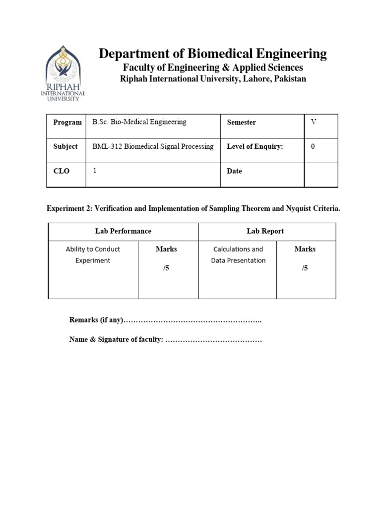 BSP Exp#2 | PDF | Sampling (Signal Processing) | Bandwidth (Signal Processing)