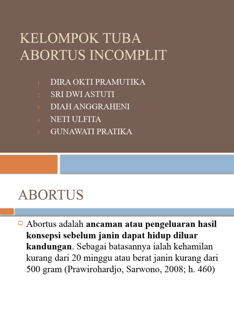 Abortus Inkomplit: Panduan Medis | PDF