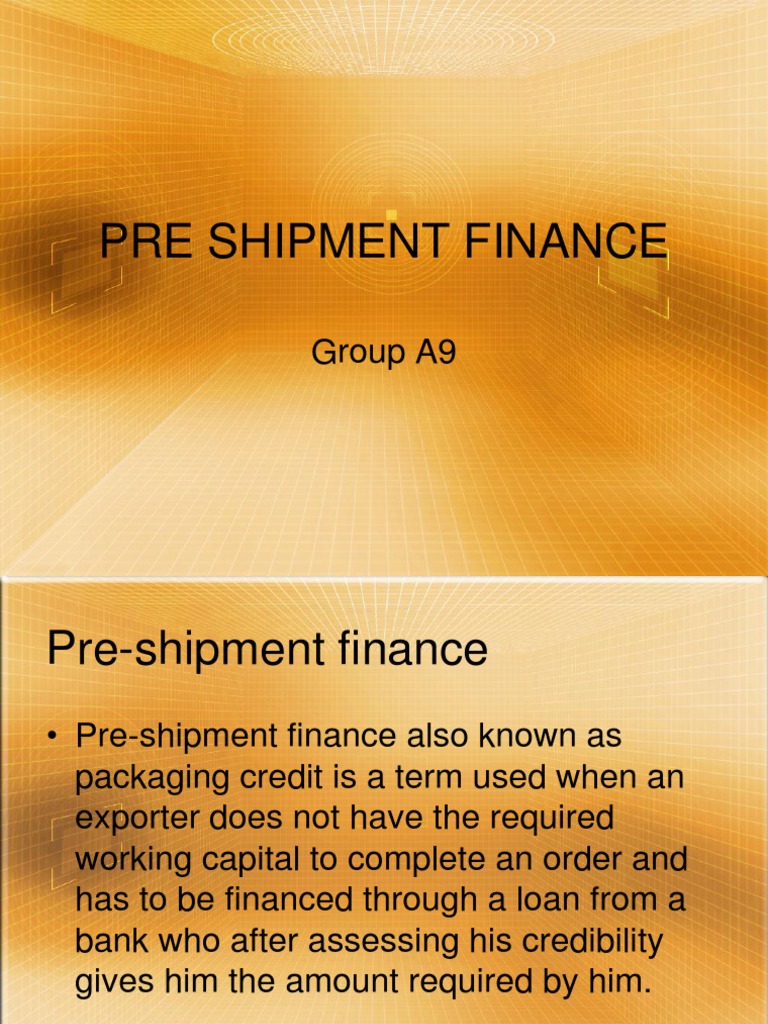 Pre Shipment Finance | PDF