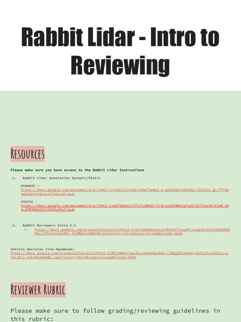 (External) Rabbit Lidar - Intro To Reviewing | PDF | Lidar