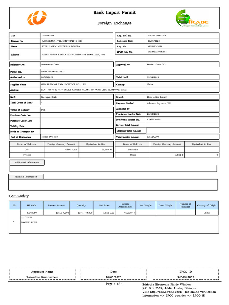 Report Lpco BNK Impr Perm | PDF | Invoice | Economies