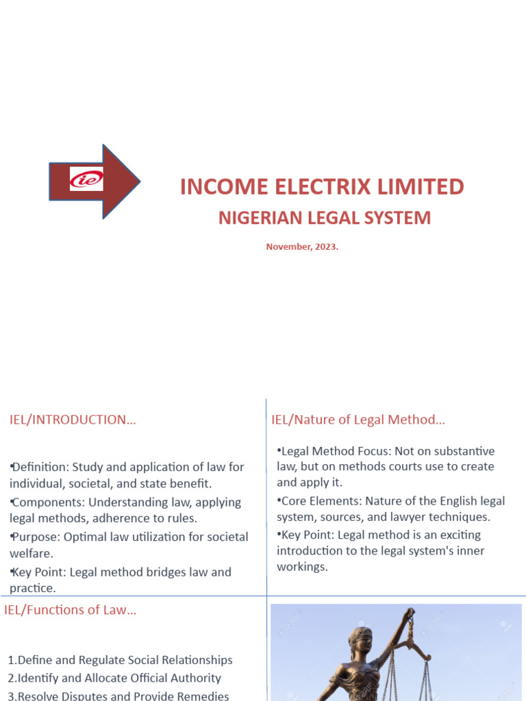 Nigerian Legal System Power Point (1) v3 | PDF | Employment | Economies