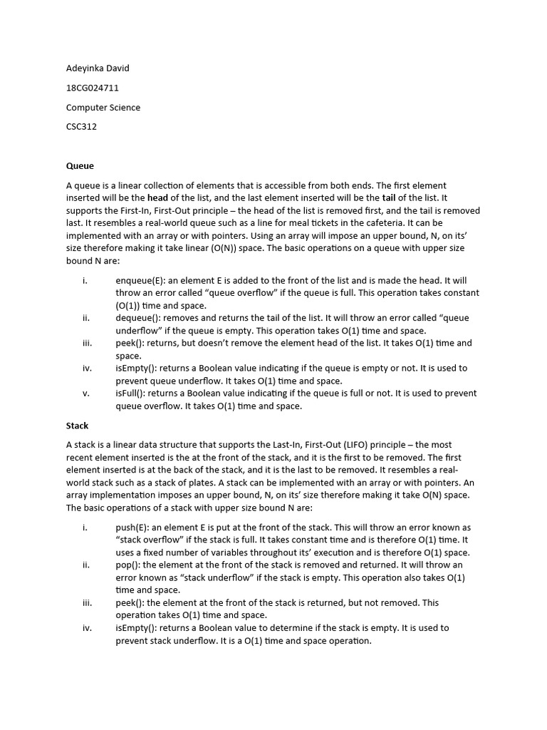 Space Time Complexity Assignment | PDF | Queue (Abstract Data Type ... Space Time Complexity Assignment | PDF | Queue (Abstract Data Type ...