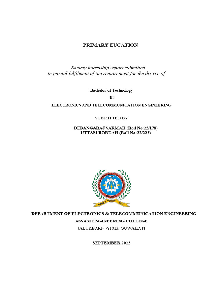 Final Internship Report | Download Free PDF | Data Analysis | Teachers