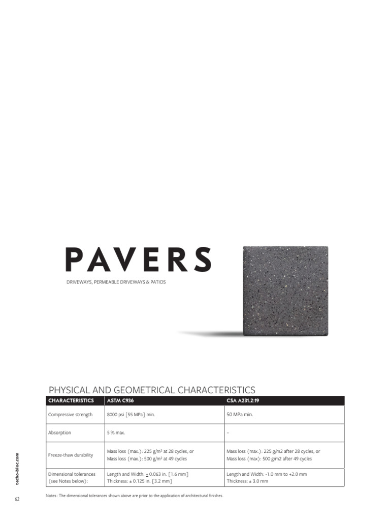 Paver Installation Guide and Specifications | PDF | Concrete ...