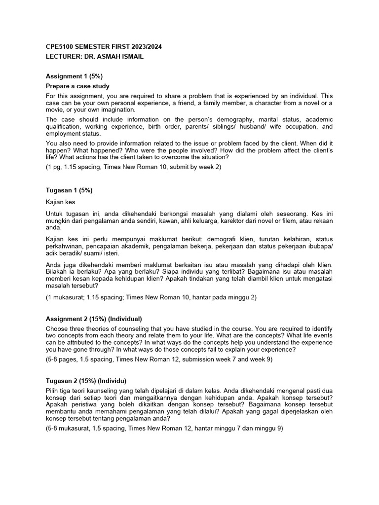 Course Assignment Sem 1 2023 2024 | PDF