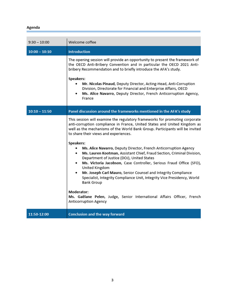 Mapping-Anti-Corruption-Good-Pes-Across-Jurisdictions-Agenda 3 | PDF