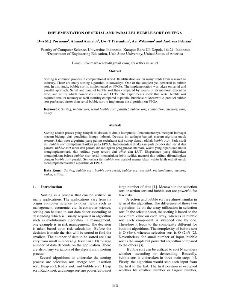 Implementation of Serial and Parallel Bubble Sort | PDF | Field Programmable Gate Array ...