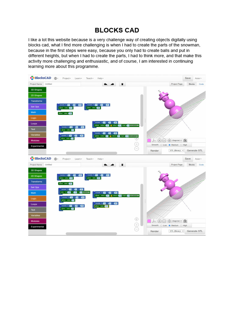 Creating Snowman in Blocks CAD | PDF