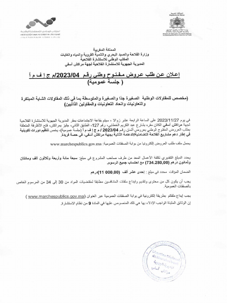 Avis Ao 04 2023 Formation en Arabe | PDF