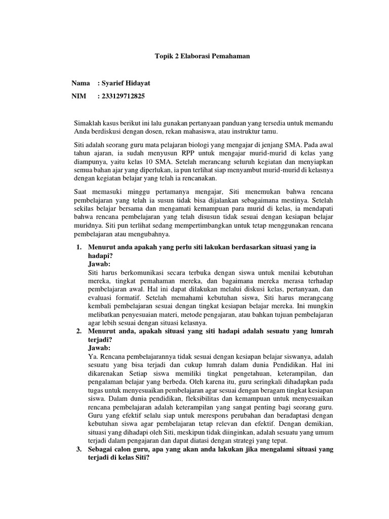 T2. Elaborasi Pemahaman | PDF