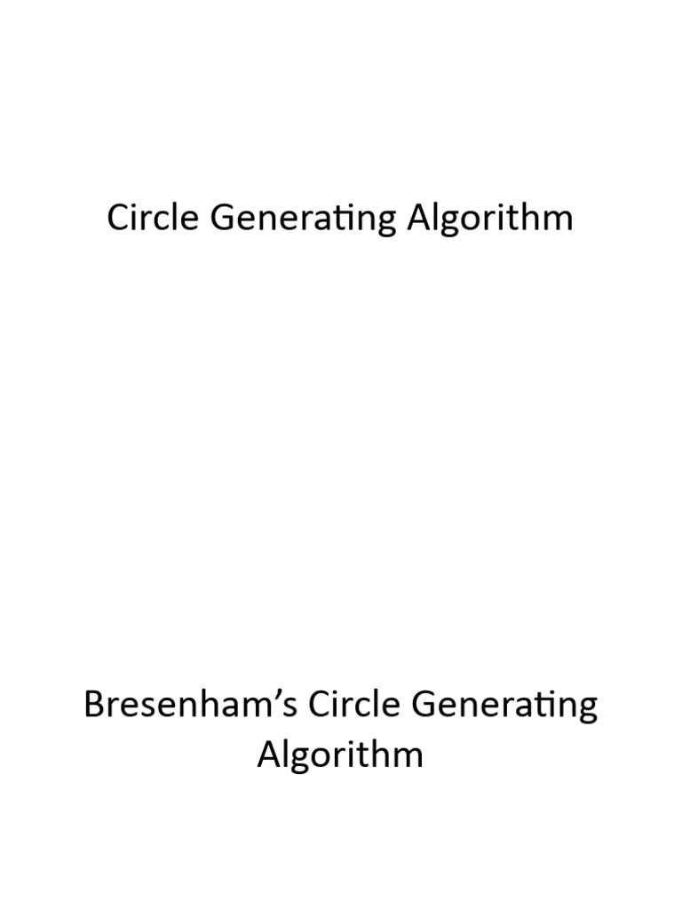 Bresenham's Circle Generation Algorithm | PDF | Applied Mathematics | Geometry