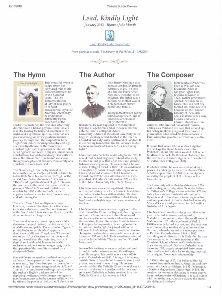 Lead Kindly Light | PDF