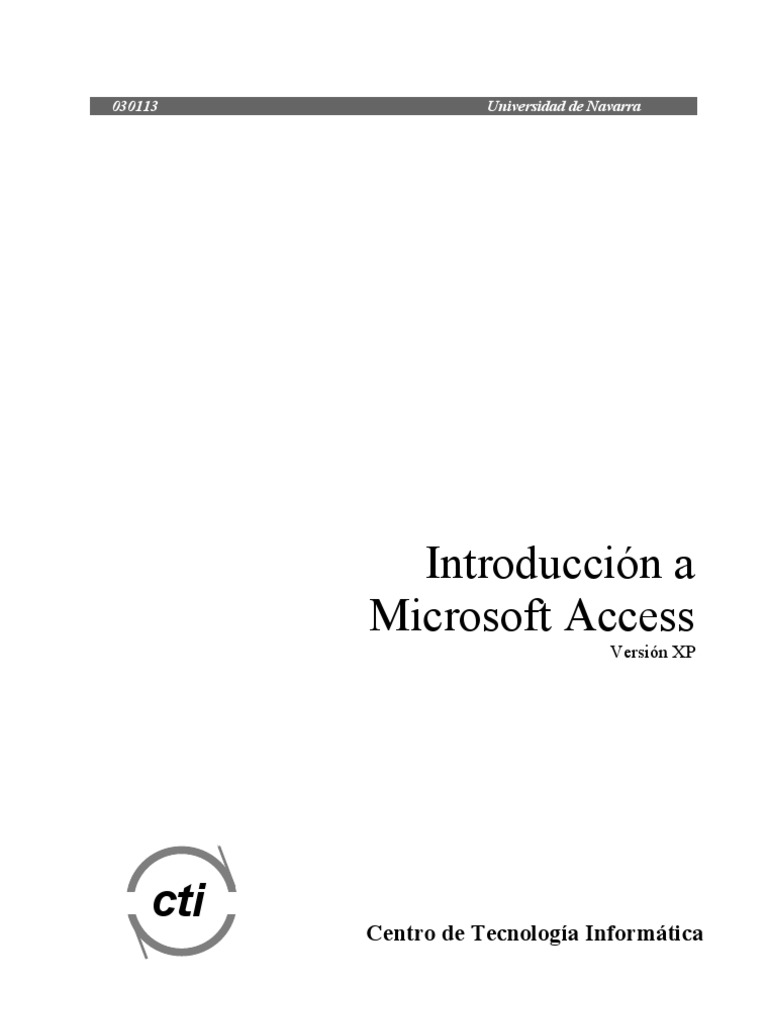 Microsoft Access XP | Descargar gratis PDF | Tabla (base de datos ...