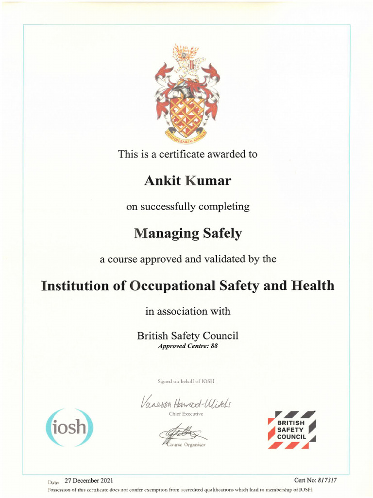 IOSH Through British Safety Council | PDF