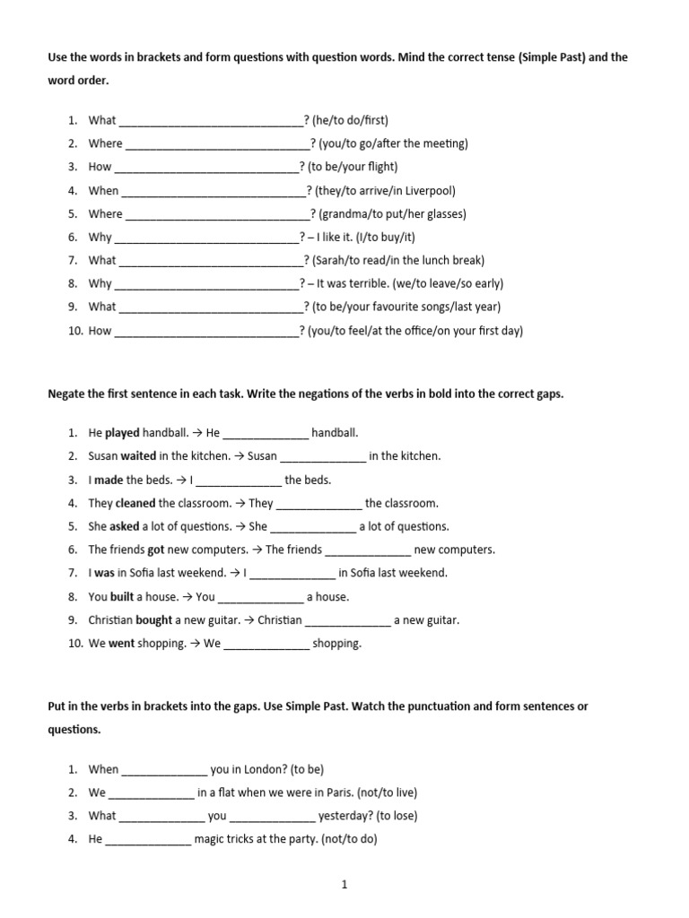 B1.1 - Grammar Exercises 1 | PDF | Language Mechanics | Grammar