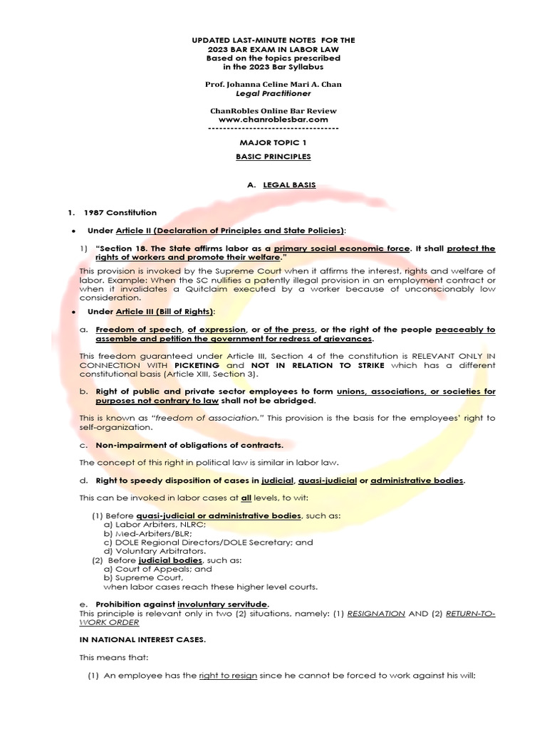 2023 Chan Labor Last Minute Tips 4.40.10 PM | PDF | Employment | Law Of ...