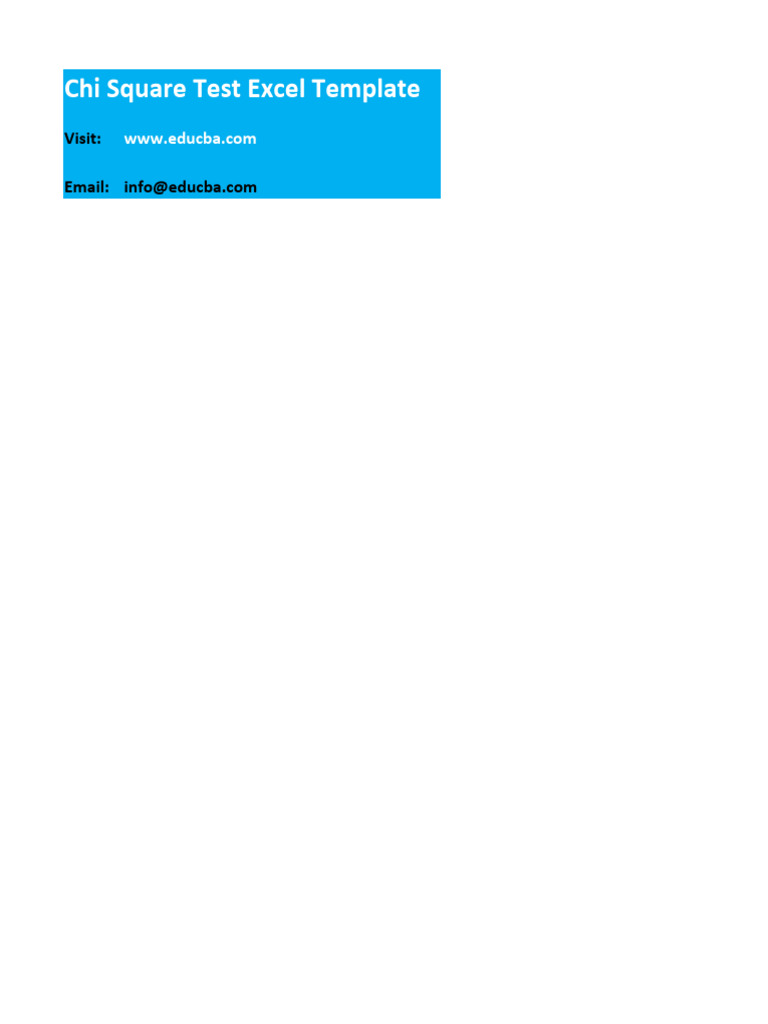 Chi Square Test Excel Template Guide | PDF