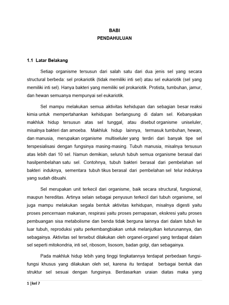 Organisme Uniseluler dan Sel Hidup | PDF