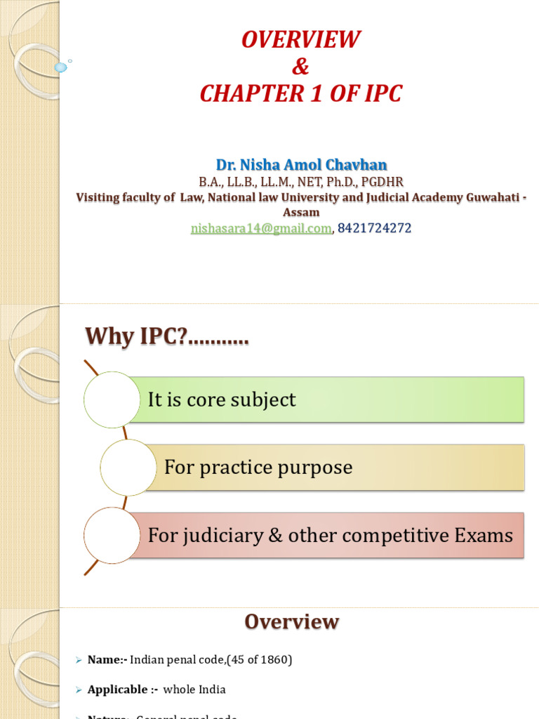 Overview & Chapter 1 of IPC | PDF | Crimes | Crime & Violence